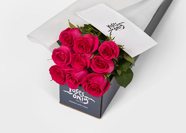 Bright Pink Roses Gift Box 9 | Roses Only Singapore