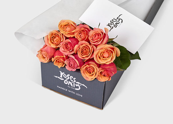 18 Cherry Brandy Roses Gift Box | Roses Only Singapore