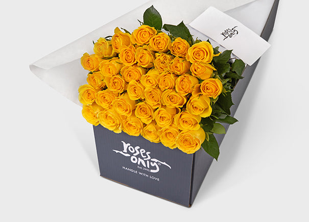 36 Yellow Roses Gift Box | Roses Only Singapore