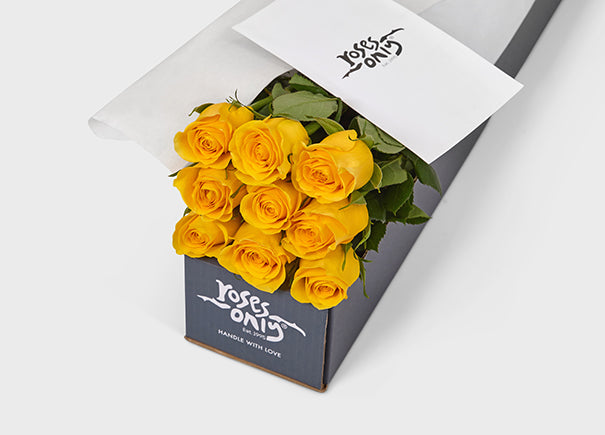 Yellow Roses Gift Box 9 | Roses Only Singapore